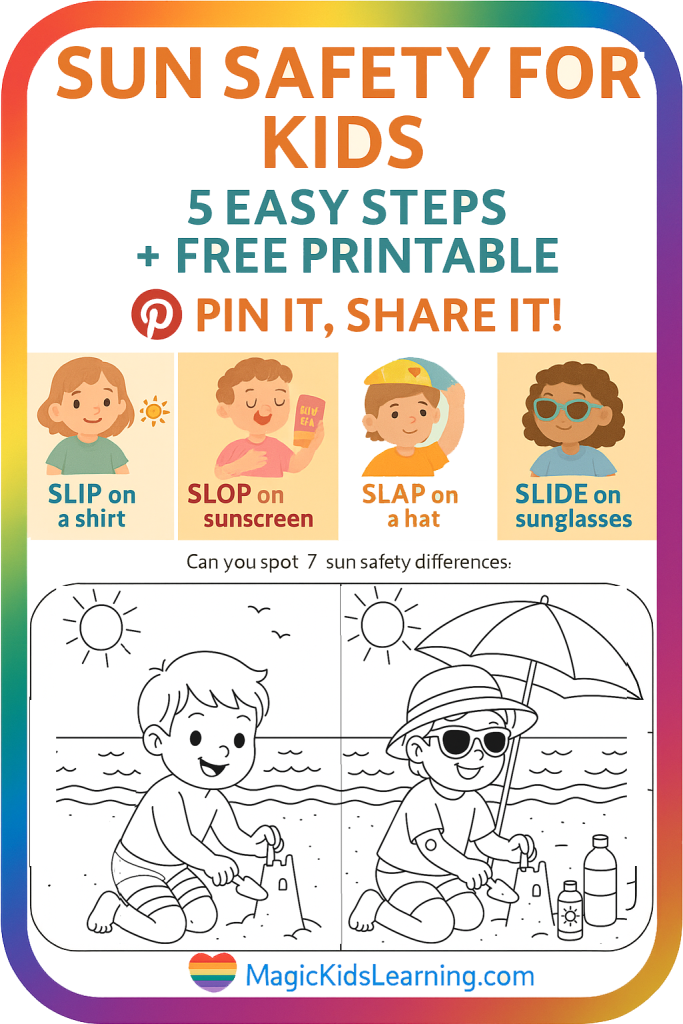 Sun Safety for Kids: 5 Easy Steps + Free Printable - Magic Kids Learning