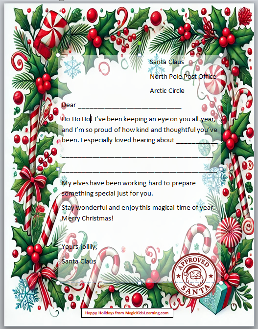 Free Printable Reply Letters from Santa Templates: Surprise Your Kids ...