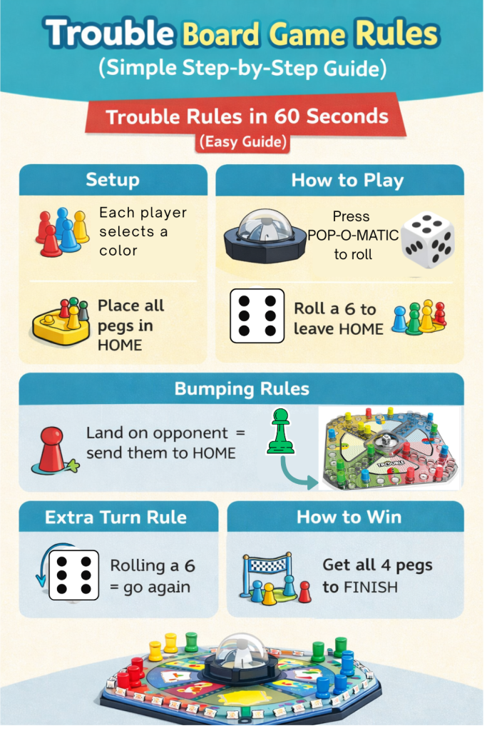 Trouble Board Game Rules: How to Play & Complete Instructions - Magic ...